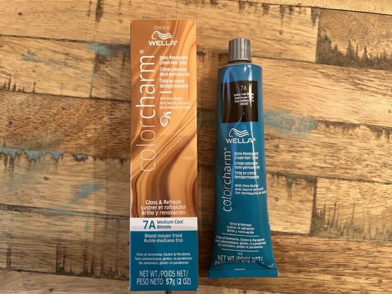 Wella 7A Before and After Results on Brassy Bleached Hair